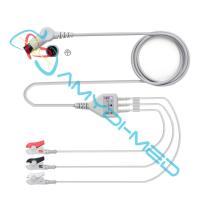 China 3 Lead Clip Lead Wires ECG Patient Cable TPU 2.4m for Mindray Goldway for sale