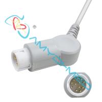 China 2.4m ECG Cable Leadwires Round 12 Pin Plug Compatible HP Patient Monitor 3 Lead Clip for sale