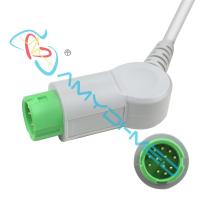 China Round 12 Pin ECG Cable 3 Lead Clip Lead Wires Compatible with HP 2.4m for sale