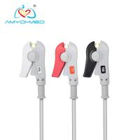 China Round 12 Pin ECG Cable 3 Lead Clip Lead Wires Compatible with HP 2.4m for sale