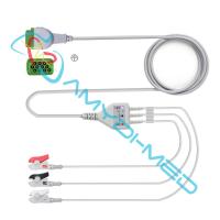 China Medical ECG Cable Leadwires 3 Lead Clip Compatible GE MARQUETTE 1K Ohm 2.4m for sale