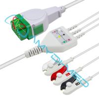 China Medical ECG Cable Leadwires 3 Lead Clip Compatible GE MARQUETTE 1K Ohm 2.4m for sale