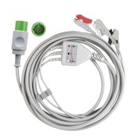 China Spacelabs Compatible ECG Cable 3 Lead Round 17 Pin 2.4m TPU for Ultraview Monitors for sale