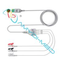 China Spacelabs Compatible ECG Cable 3 Lead Round 17 Pin 2.4m TPU for Ultraview Monitors for sale