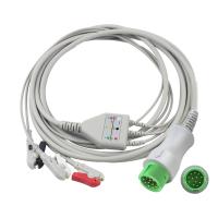 China 3 Lead ECG Cables Leadwires Gray TPU 2.4m 0.9m Compatible Comen C30 Monitor for sale