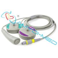 China Gray TPU Fetal Ultrasound Probe Round 6 Pins 1.0 MHz Toco Transducer 3m for sale