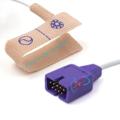 China Disposable SpO2 Probe 9 Pin DB9 for Nellcor Oximax Adult Neonate 90cm Cable for sale