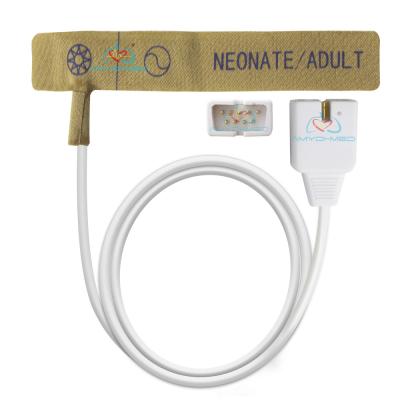 China Disposable SpO2 Sensor Neonatal Adult 0.9m PVC White 9 Pin for N Series Monitors for sale