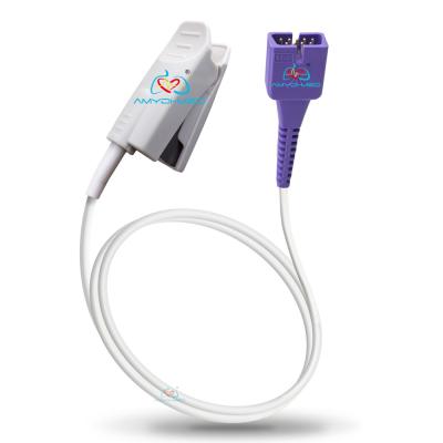 China Medical Reusable Nellcor Ds100a SpO2 Sensor Adult Finger Clip 1m TPU Cable for sale