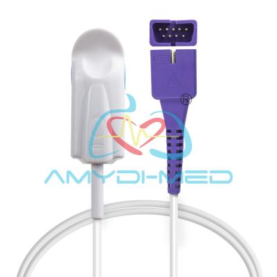 China Reusable SpO2 Sensor Adult Finger Clip 1m TPU for Nellcor Oximax for sale