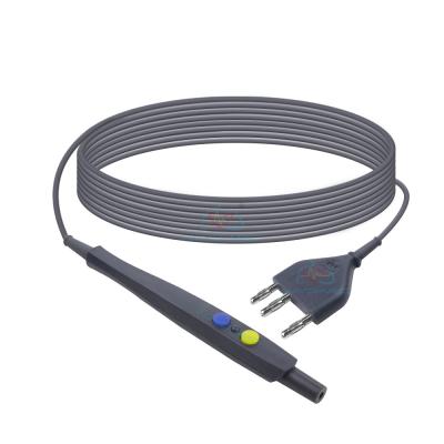 China Reusable Electrosurgical Pencil Cable 3 Pin 4.0 Banana Plug Silicone ESU Cable for Hospital for sale
