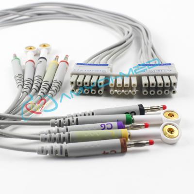 China ODM 10 Lead ECG Cable Banana 4.0 to Snap Mortara Holter with Leadwires 1.2m for sale