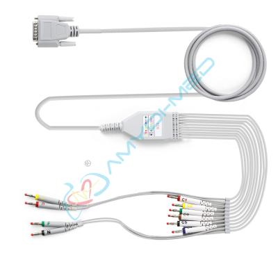 China 10 Lead Banana ECG Cable 2.4m for Nihon Konden DB15P EKG Lead Wires TPU for sale