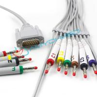 China 10 Lead Banana ECG Cable 2.4m for Nihon Konden DB15P EKG Lead Wires TPU for sale