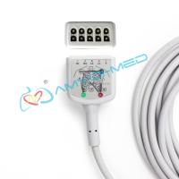 China GE Compatible TPU Medical ECG Trunk Cable 5 Leads Rectangle 11P 3 Meters for sale