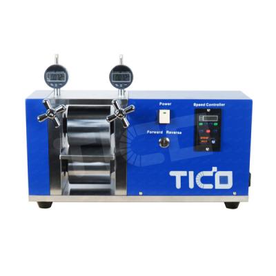 China Electronic Calendering Roll Press Machine with 100mm Roller Width and 0-3mm Adjustable Thickness for Battery Materials for sale