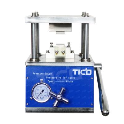 China STC-SMJ-OX Manual Riveting Machine for Ox-Horn Supercapacitors - 30mm Stroke, 8T Pressure, ±20μm Accuracy for sale