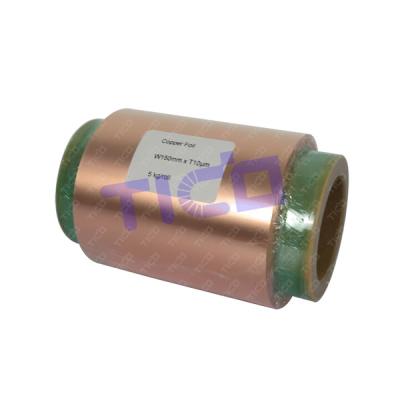 China 300mm x 9μm Lithium Battery Copper Foil for Anode Substrate | 385N/mm² Tensile Strength & 0.155 ohm-gram/m² Conductivity for sale