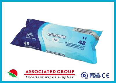 China Disposable Organic Adult Wet Wipes 48pcs Premoistened Washcloths for sale