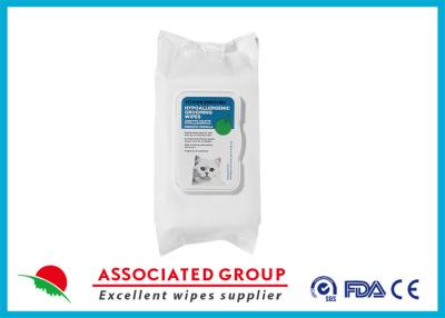 China Hypoallergenic Pet Cleaning Wipes / Pet Grooming Wipes 80 pcs With Cap for sale