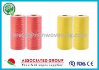 China Kitchen Non Woven Cleaning Wipes , Biodegradable Cleaning Wipes Colored Spunlace for sale