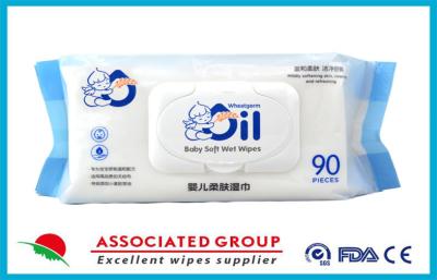 China 90 Sheets Soft Baby Wet Wipes Unscented Fragrance Free Hypoallergenic Flip Top for sale