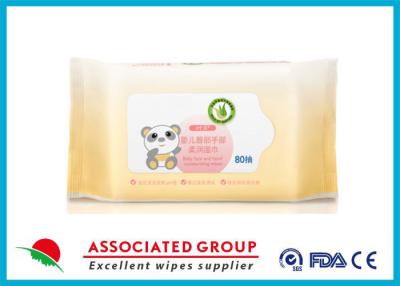 China Non Irritating Aloe Vera Skin Care Wet Baby Wipes for Face And Hands , 80 Sheets for sale