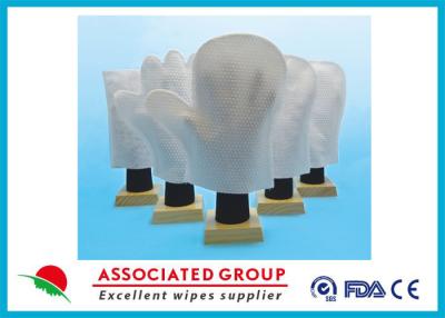 China White Color Wet And Dry Disposable Wash Gloves For Multi Purpose , Single Thread Sewing for sale