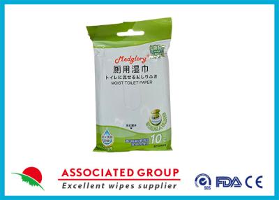 China 10Pcs Medglory Flushable Toilet Wet Wipes  | 100% Plastic Free Moist Toilet Tissue Septic and Sewer Safe for sale