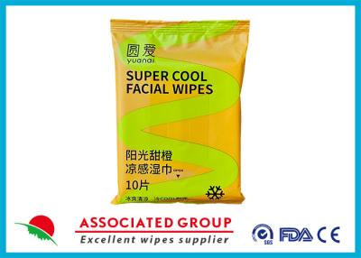 China Yuanai Sunshine Orange Cooling Wipes Personal Cleansing Adult Wipes Made From Plant Based Fibers for sale