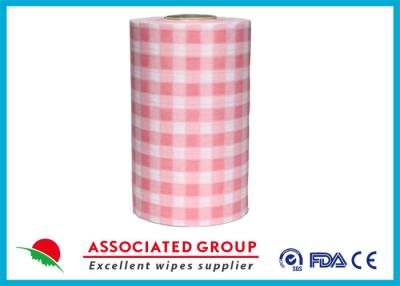 China Plaid Pattern Spunlace Nonwoven Wipe Rolls In different Color , Breakpoint Available for sale