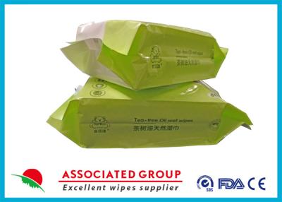 China Tea - Tree Oil Baby Wet Tissue Pearl Dot 20 * 17cm Sticked Lid Z Folding Type for sale