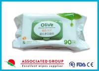 China Spunlace Material Baby Wet Wipes Olive Effective & Protective 15 * 20cm Size for sale
