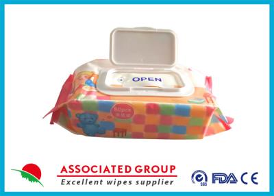 China Hygiene Cleaning Baby Wet Wipes Hand / Mouth Tissues Flowpack No Irritation for sale