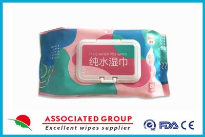 China Fresh Feel Pure Water Adult Wet Wipes 80 Resealable Packs With Lid Paraben Free for sale