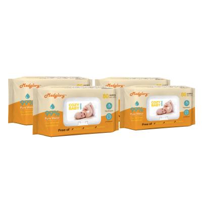 China Rayon Spunlace Baby Wet Wipes 99% Water Dermatologically Tested No Synthetic Fragrance for sale