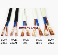 China Copper Core PVC Insulated Flat Power Cord 1.5mm2 2-Core 450/750V RVVB Flexible Wire for sale
