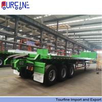 China Super Link Flatbed Semi Trailer 3 Axle for 20FT and 40FT Container Transportation for sale