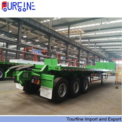 China Super Link Flatbed Semi Trailer 3 Axle for 20FT and 40FT Container Transportation for sale
