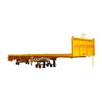 China Super Link Flatbed Semi Trailer 3 Axle for 20FT and 40FT Container Transportation for sale