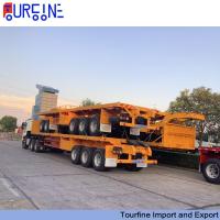 China Super Link Flatbed Semi Trailer 3 Axle for 20FT and 40FT Container Transportation for sale