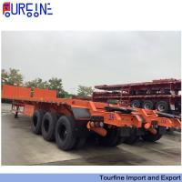 China Super Link Flatbed Semi Trailer 3 Axle for 20FT and 40FT Container Transportation for sale