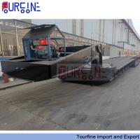 China 100 Ton Detachable Gooseneck Lowboy Trailer 4 Axle for Oversized Equipment Transport for sale