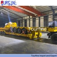 China 100 Ton Detachable Gooseneck Lowboy Trailer 4 Axle for Oversized Equipment Transport for sale