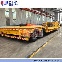 China 100 Ton Detachable Gooseneck Lowboy Trailer 4 Axle for Oversized Equipment Transport for sale