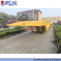China 2 Axle 50 Ton Folding Gooseneck Low Bed Semi Trailer for Heavy Equipment Transport for sale
