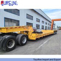 China 2 Axle 50 Ton Folding Gooseneck Low Bed Semi Trailer for Heavy Equipment Transport for sale