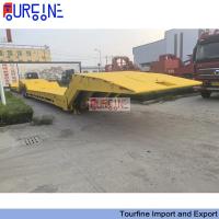China 2 Axle 50 Ton Folding Gooseneck Low Bed Semi Trailer for Heavy Equipment Transport for sale
