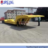China 2 Axle 50 Ton Folding Gooseneck Low Bed Semi Trailer for Heavy Equipment Transport for sale
