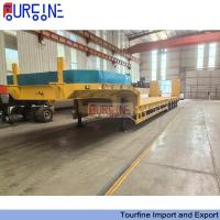China 100 Ton 4 Axle Low Bed Trailer Mechanical Suspension For Transporting Heavy Construction for sale